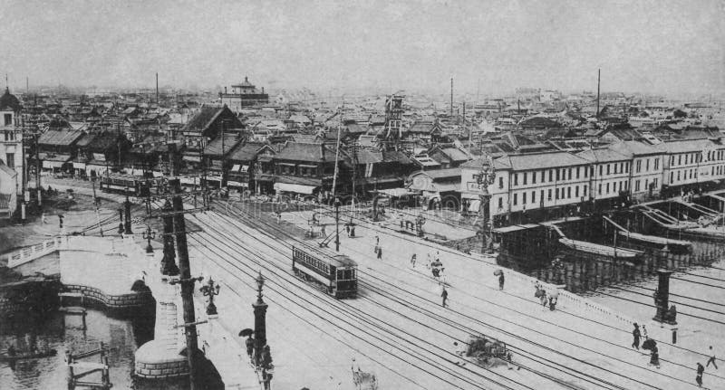 Vintage Photo of Nihonbashi in Tokyo, Japan - 1918-1933 Editorial Stock ...