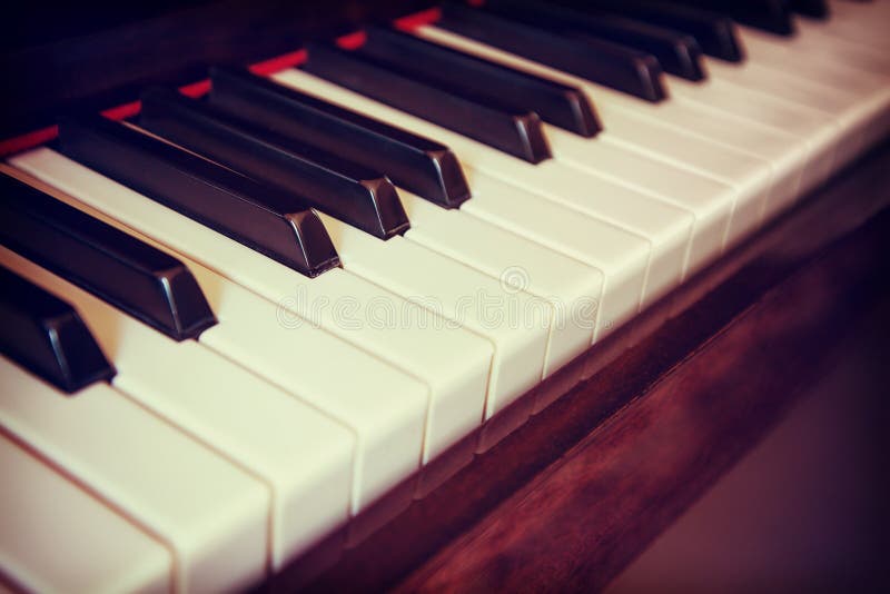 Vintage Piano Keyboard Closeup Stock Image - Image of keyboard, music ...