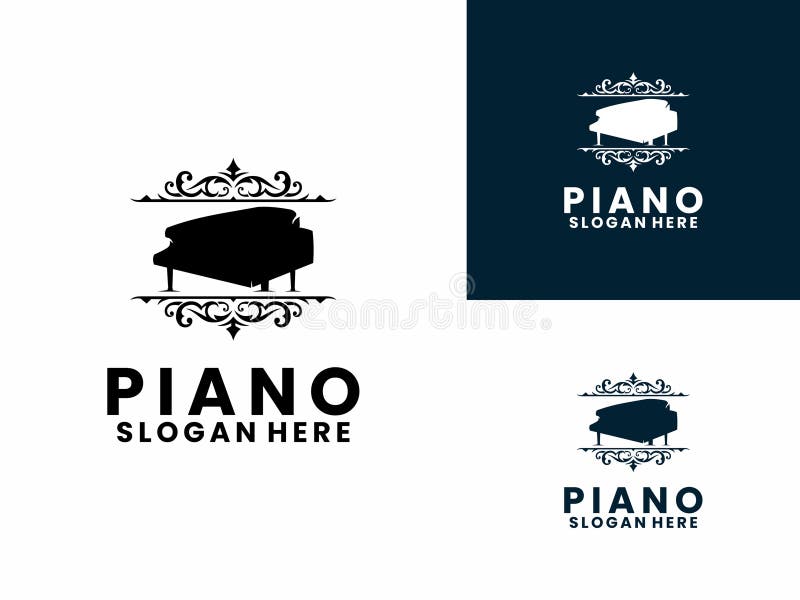 Vintage Piano Music Instrument Logo Design Vector Template Stock Vector ...