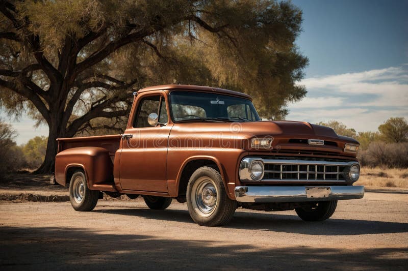 Vintage Pickup Truck, Showcasing Both the Front and Side of the Pickup ...