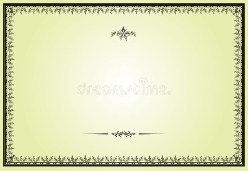 Vintage Picture Frame for Certificates, Diplomas Stock Illustration ...