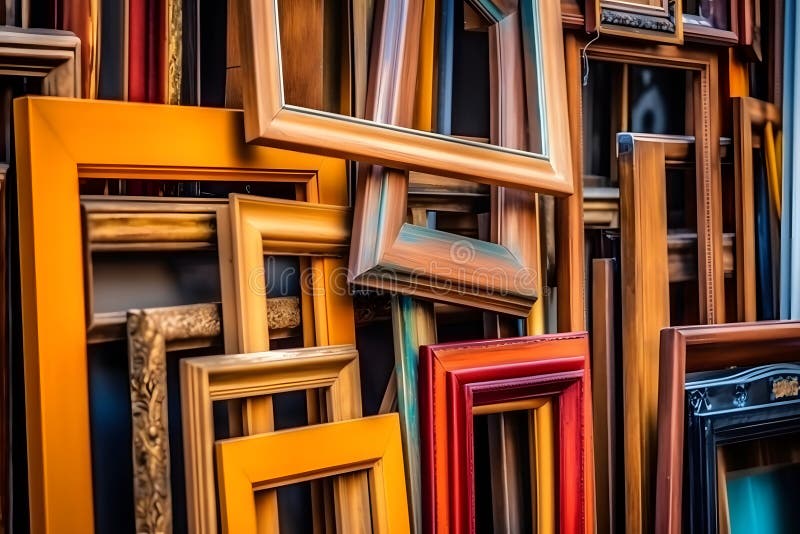 Vintage Picture Frames. Neural Network AI Generated Stock Illustration ...