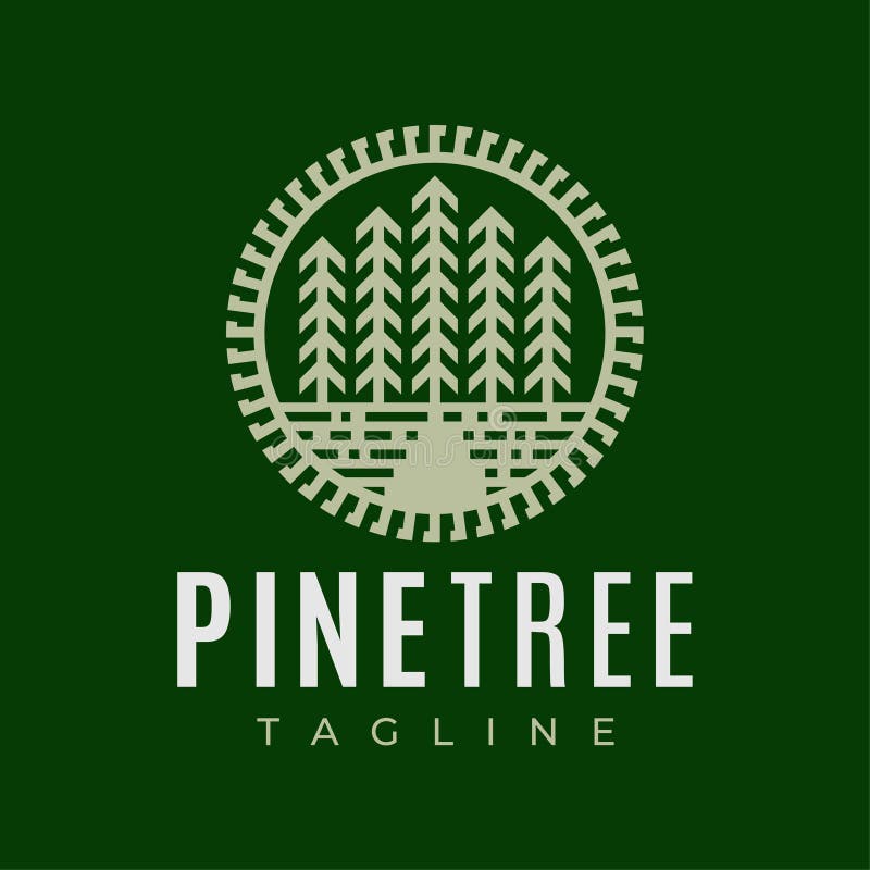 Vintage Pine Tree Logo Design Template. Retro Landscape Forest Logo ...