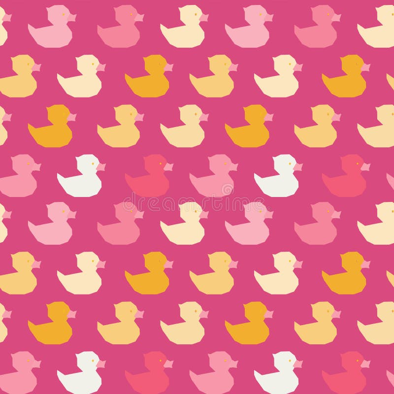 Vintage Pink Duck Colorful Pattern Stock Vector - Illustration of ...