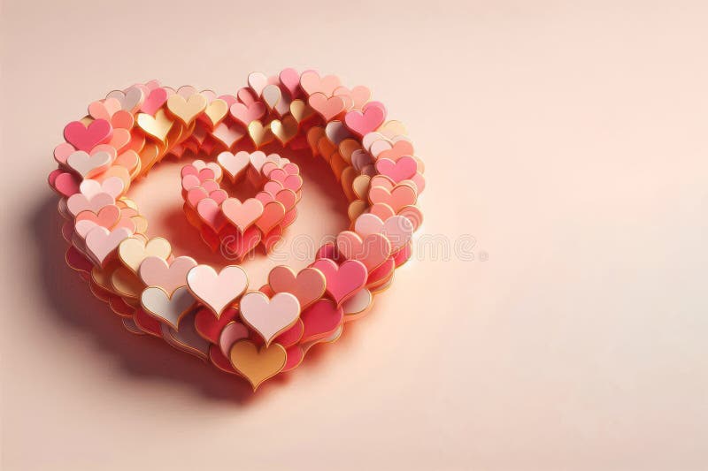 Vintage Pink Hearts Arranged in the Shape of a Heart. Space for Text ...