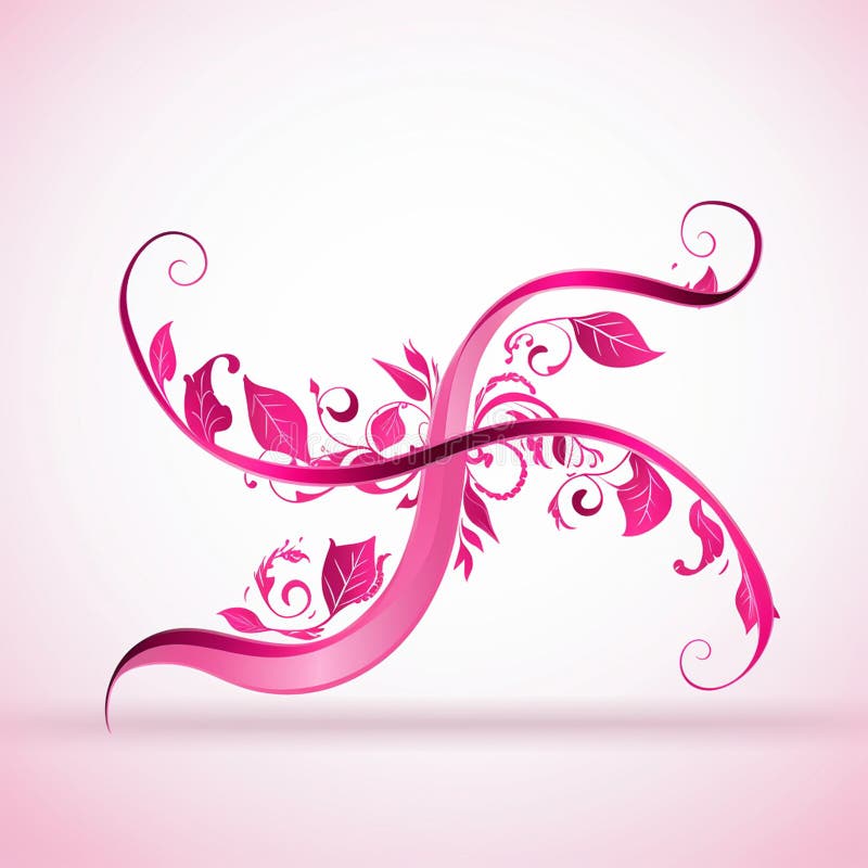 Vintage Pink Ribbon Hanging on Plain White Background Stock ...