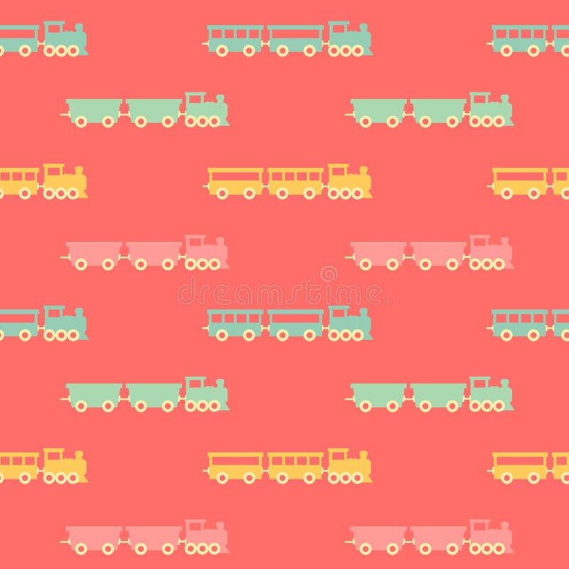 Vintage pink train pattern stock vector. Illustration of comic - 51501917