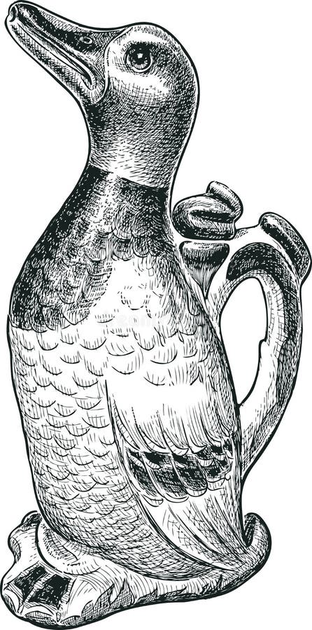 Vintage pitcher drake stock vector. Illustration of design - 50008421