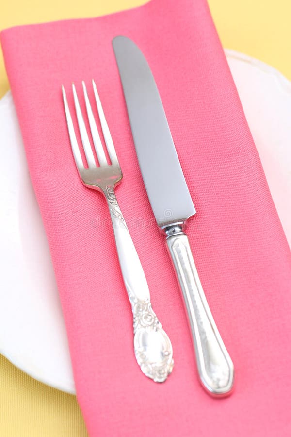 Vintage Place Setting stock image. Image of silver, white - 57325231
