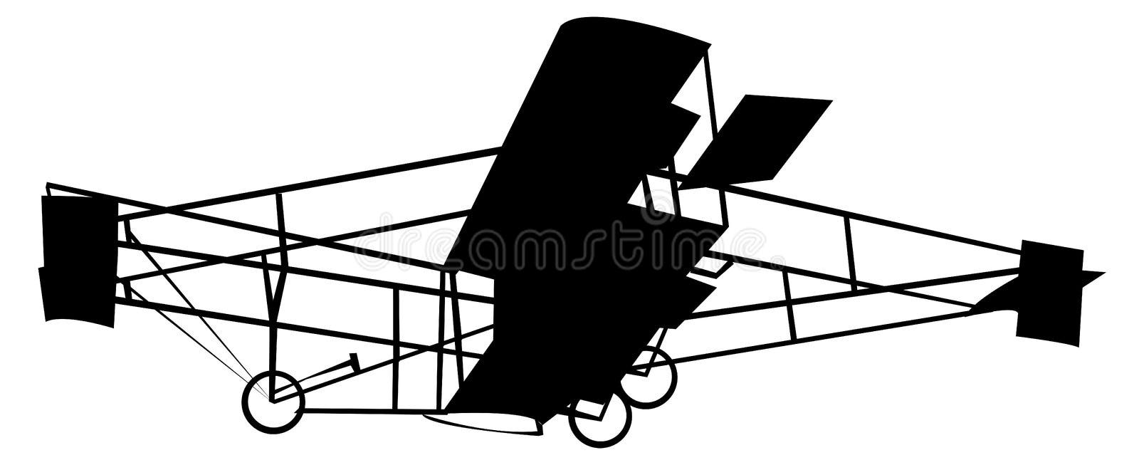 Cartoon WW1 Biplane Silhouette Stock Vector - Illustration of planes ...