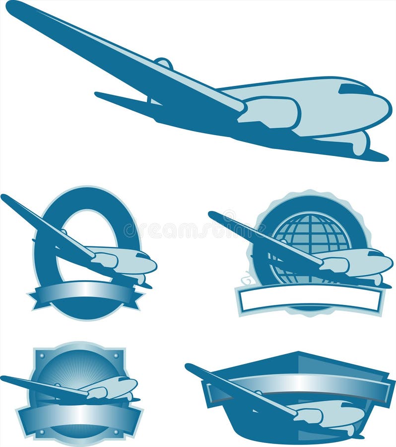 Vintage Plane Labels stock vector. Illustration of design - 16020433