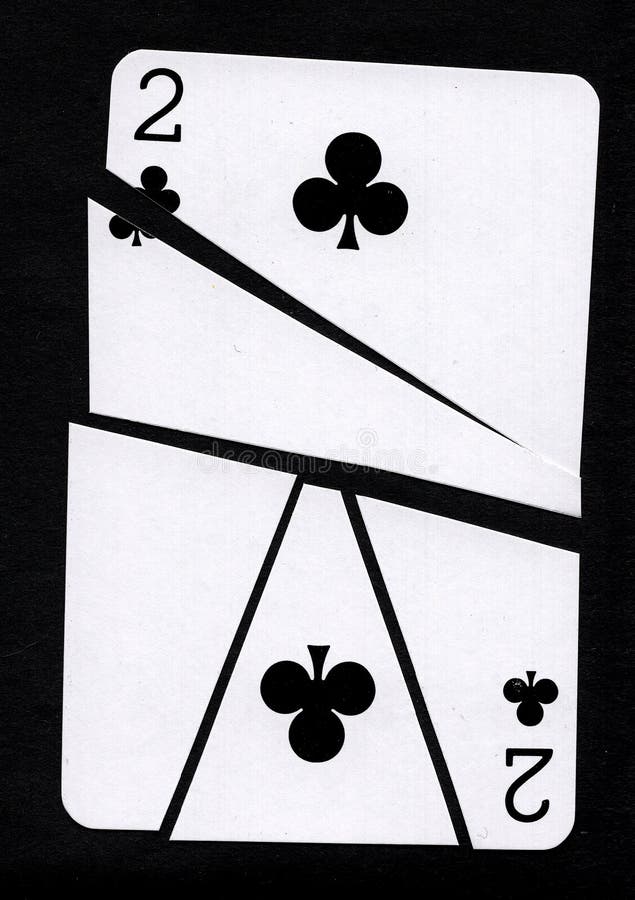 A Playing Card Cut into Sharp Pieces on a Black Background. Stock ...