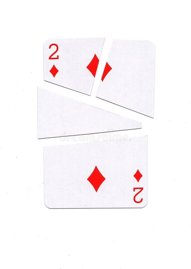 A Playing Card Cut into Sharp Pieces on a White Background. Stock ...