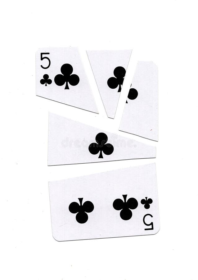 A Playing Card Cut into Sharp Pieces on a White Background. Stock ...