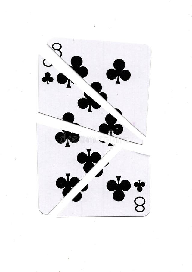 A Playing Card Cut into Sharp Pieces on a White Background. Stock Image ...