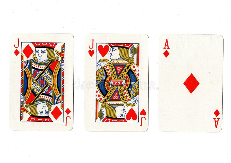 Vintage Playing Cards Showing a Pair of Jacks and an Ace. Stock ...