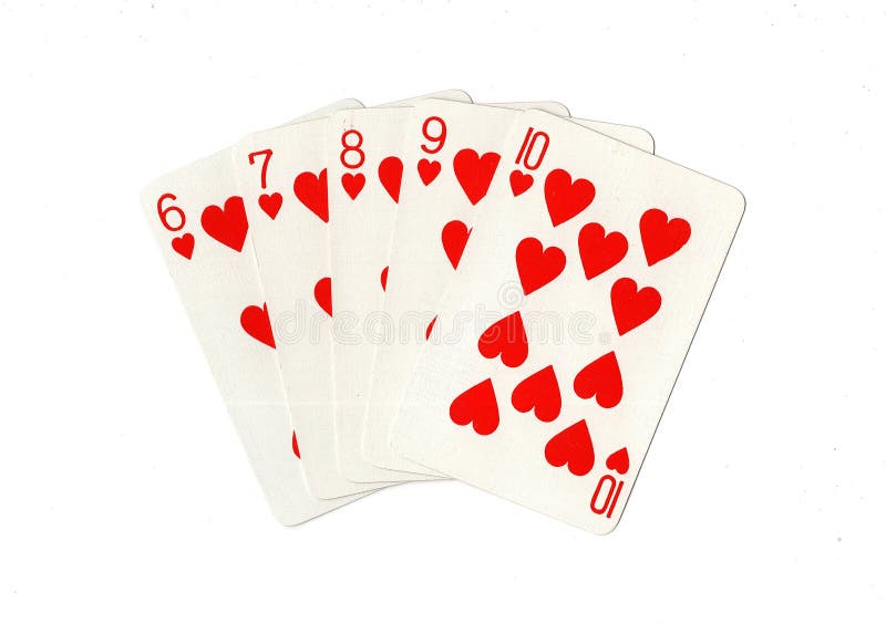 Vintage Playing Cards Showing a Run of Hearts. Stock Illustration ...