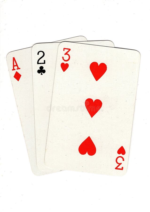Vintage Playing Cards Showing a Three Card Run in Different Suits ...