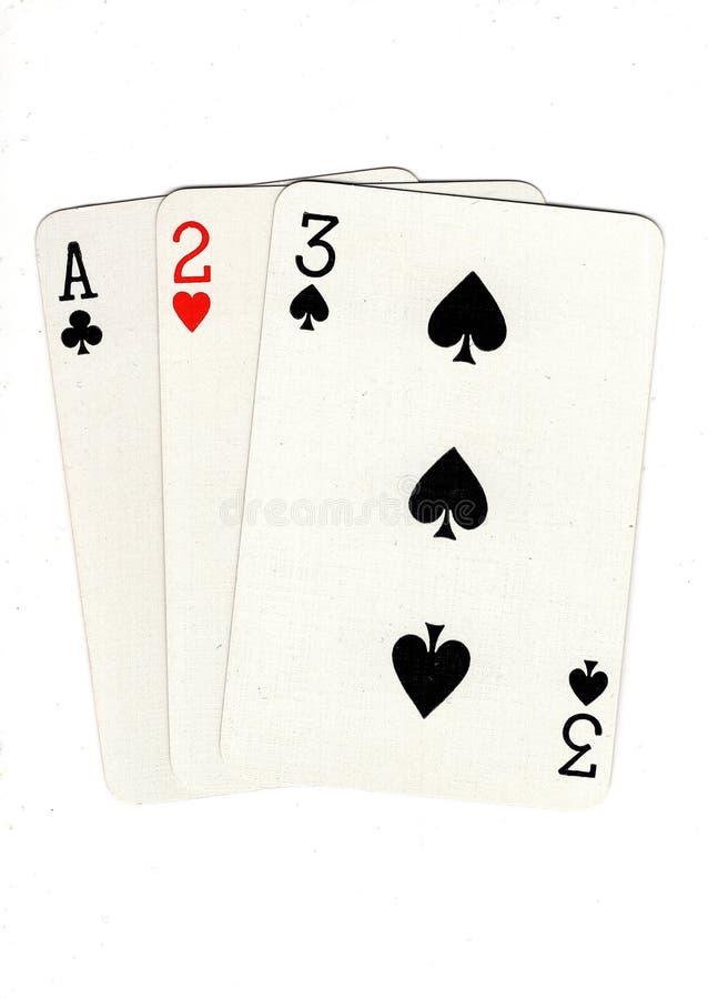 Vintage Playing Cards Showing a Three Card Run in Different Suits ...