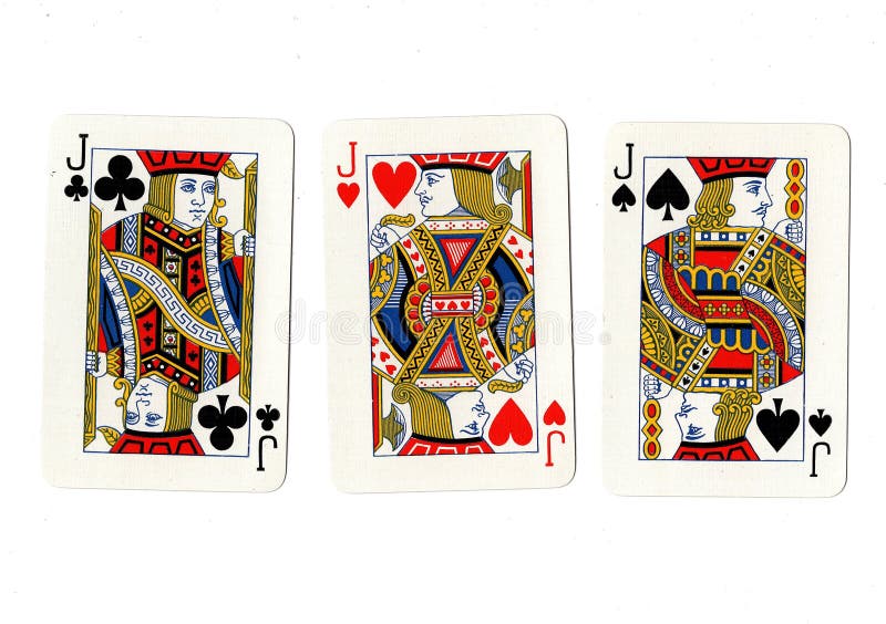Vintage Playing Cards Showing Three Jacks. Stock Illustration ...