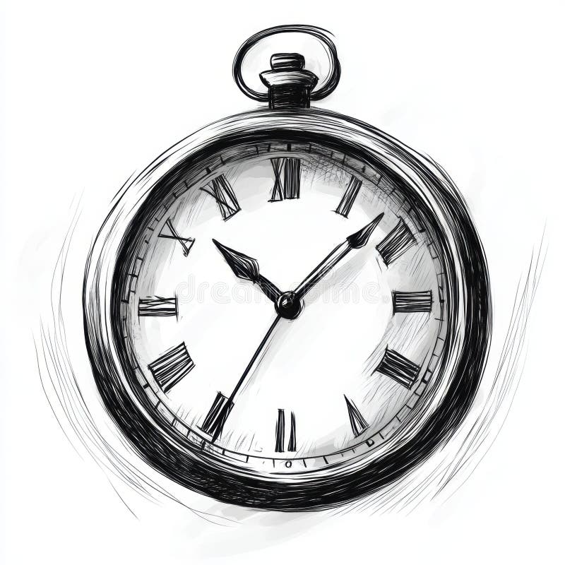 Vintage Pocket Watch with Roman Numerals and Intricate Detailing Stock ...