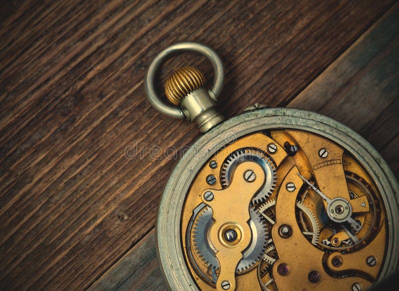 Vintage Pocket Watches. Back Side Stock Photo - Image of single ...