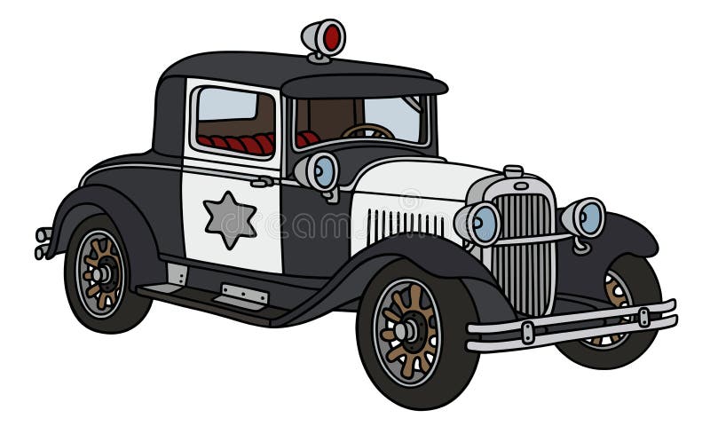 Vintage police car stock vector. Illustration of crime - 57483825