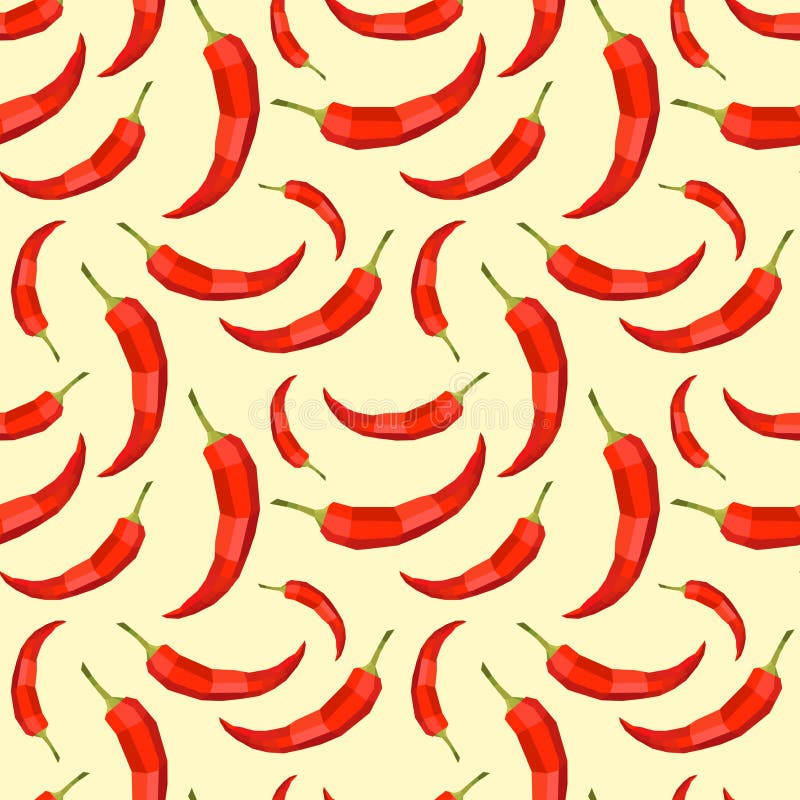 Vintage Polygon Hot Pepper Red Pattern Stock Vector - Illustration of ...