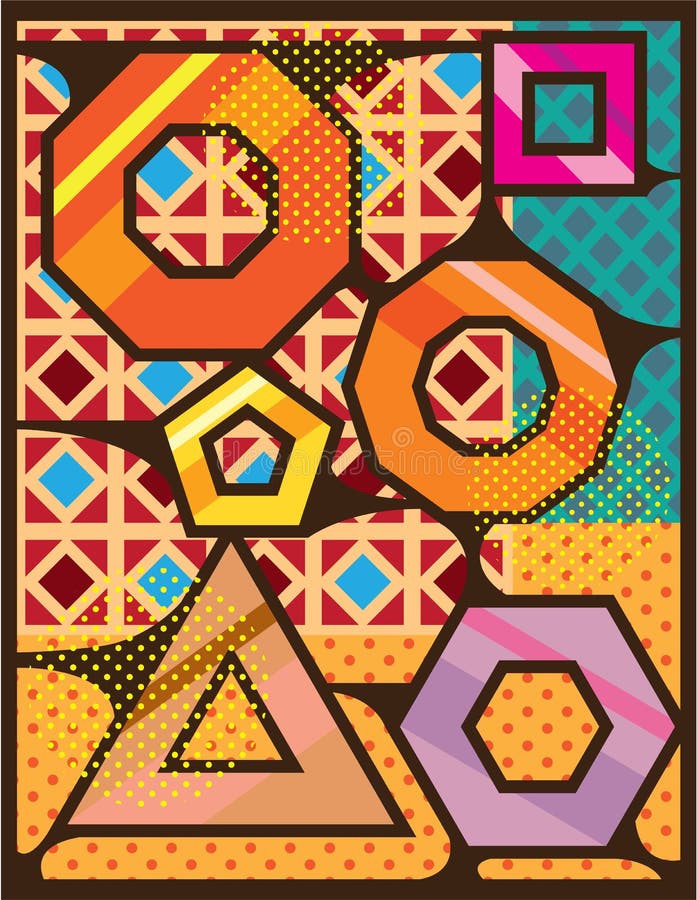Vintage Polygons N Shapes Vector Abstract Stock Vector - Illustration ...