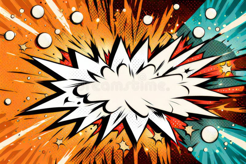 Vintage Pop Art Comic Book Background, Abstract Comic Illustration ...