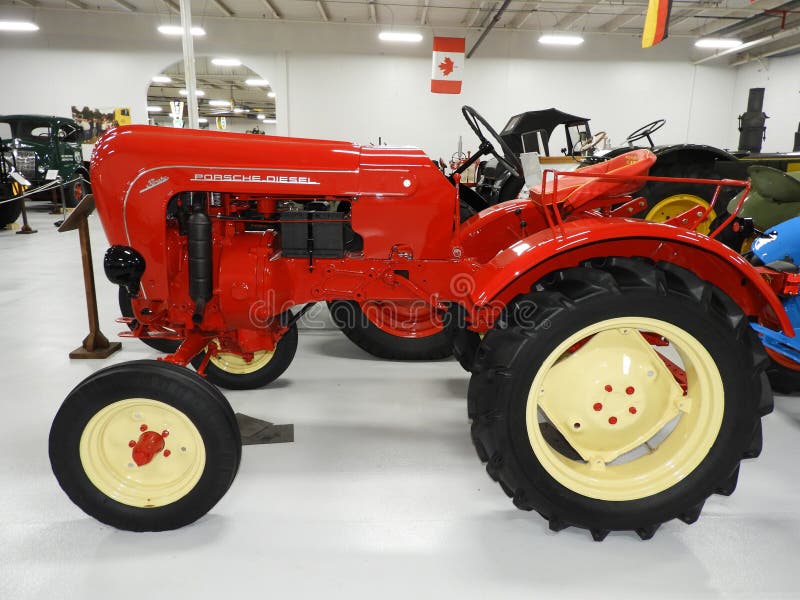 Vintage Antique Porsche Diesel Red Farm Tractor Editorial Image - Image ...