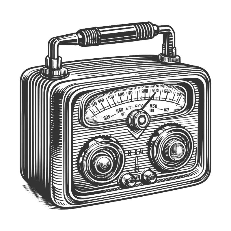 Portable Radio with Dials and Handle Vector Stock Vector - Illustration ...