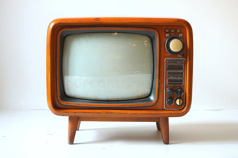 Vintage Portable Television with Empty Screen Isolated Stock Image ...