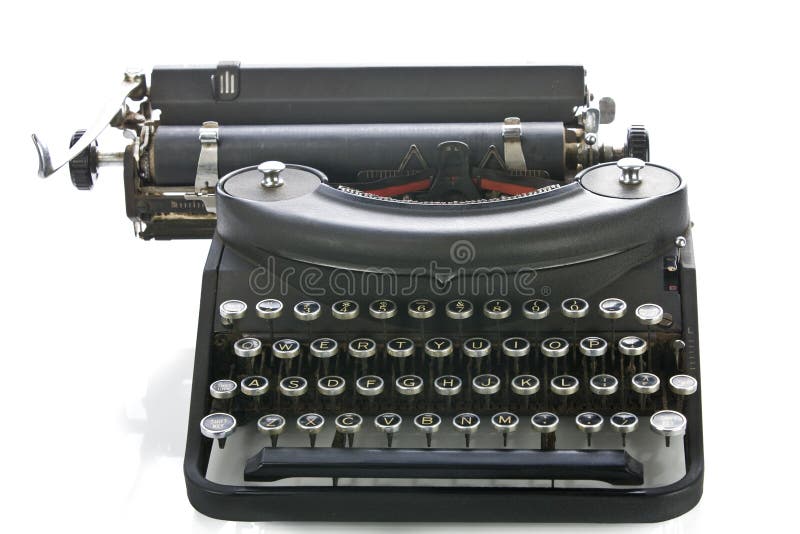 Vintage Portable Typewriter Front View Stock Image - Image of letters ...