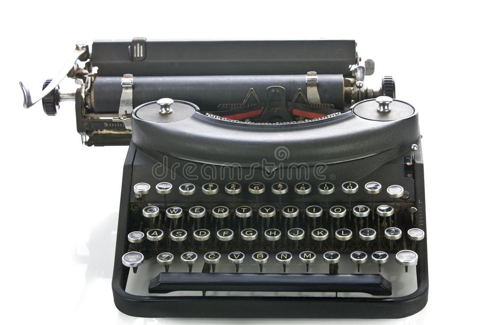 Vintage Portable Typewriter Front View Stock Image - Image of letters ...