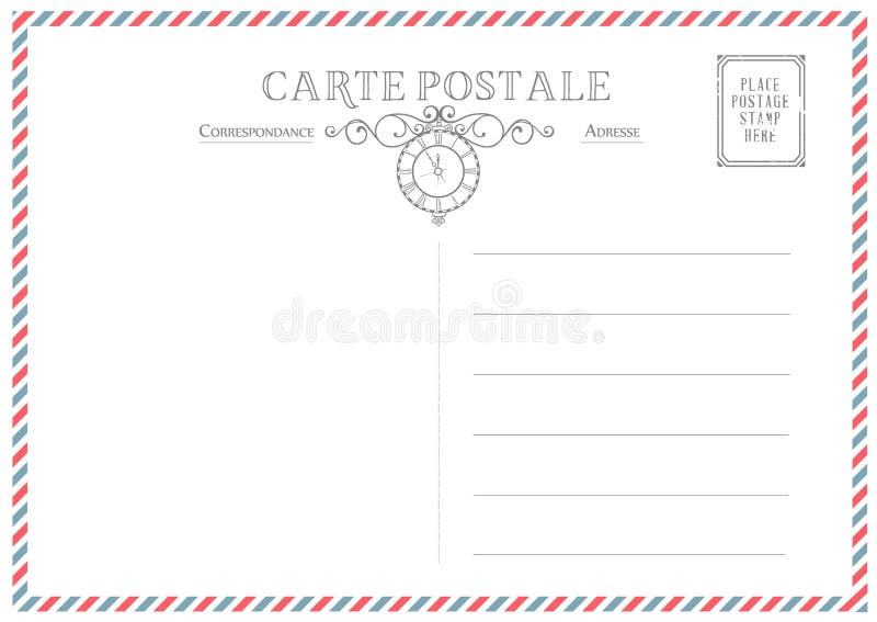 Vintage Post Card Template. Vector Illustration Stock Illustration ...