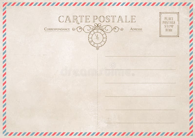 Vintage Post Card Template. Vector Illustration Stock Vector ...