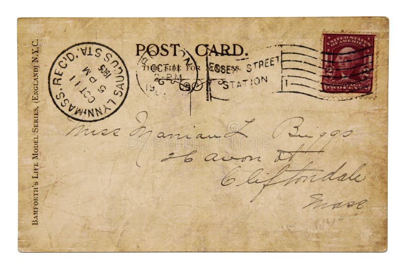 Vintage Post Card Year 1905 Stock Image - Image of memory, album: 20876179