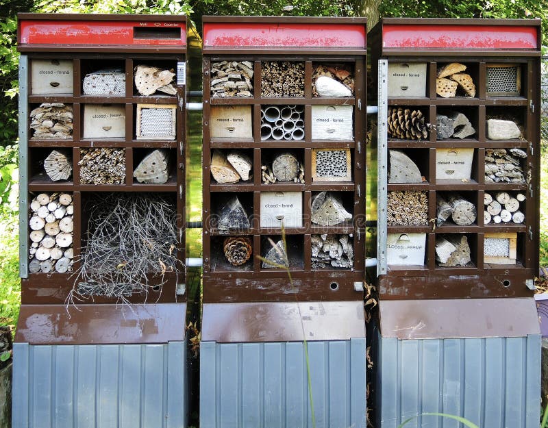 Vintage Post Office Boxes Used in a Unique Way Stock Image - Image of ...