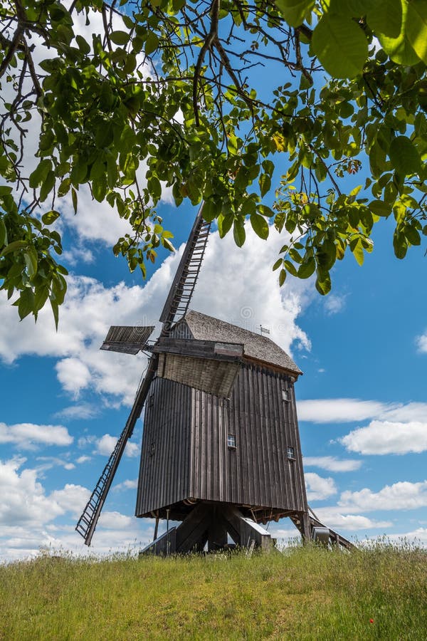 Vintage Post Windmill, Beelitz, Germany Stock Image - Image of mill ...