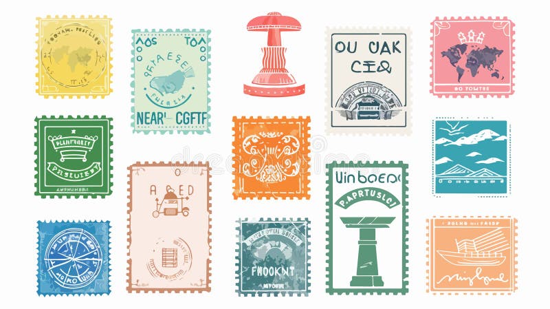 Vintage Postage Stamp Borders Set Vector Illustration Stock Vector ...