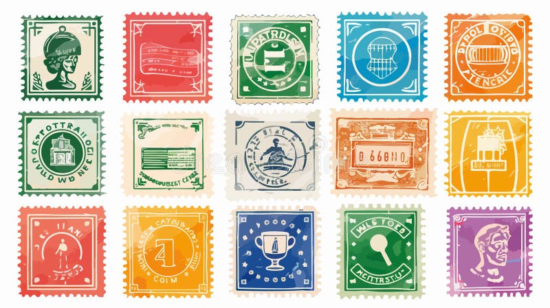Vintage Postage Stamp Borders Set Vector Illustration Stock Vector ...