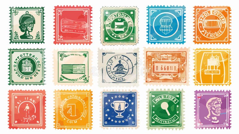 Vintage Postage Stamp Borders Set Vector Illustration Stock Vector ...