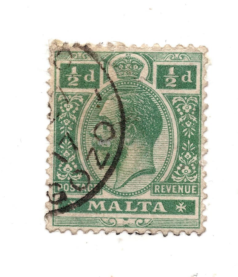 A Vintage Postage Stamp from Malta. Editorial Photography - Image of ...