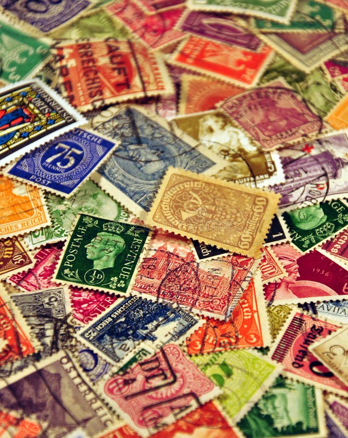 Vintage postage stamps editorial photography. Image of travel - 28617707