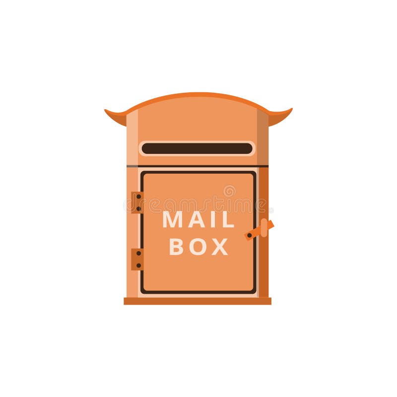 Vintage Postal Mail Box of Post Services, Flat Vector Illustration ...