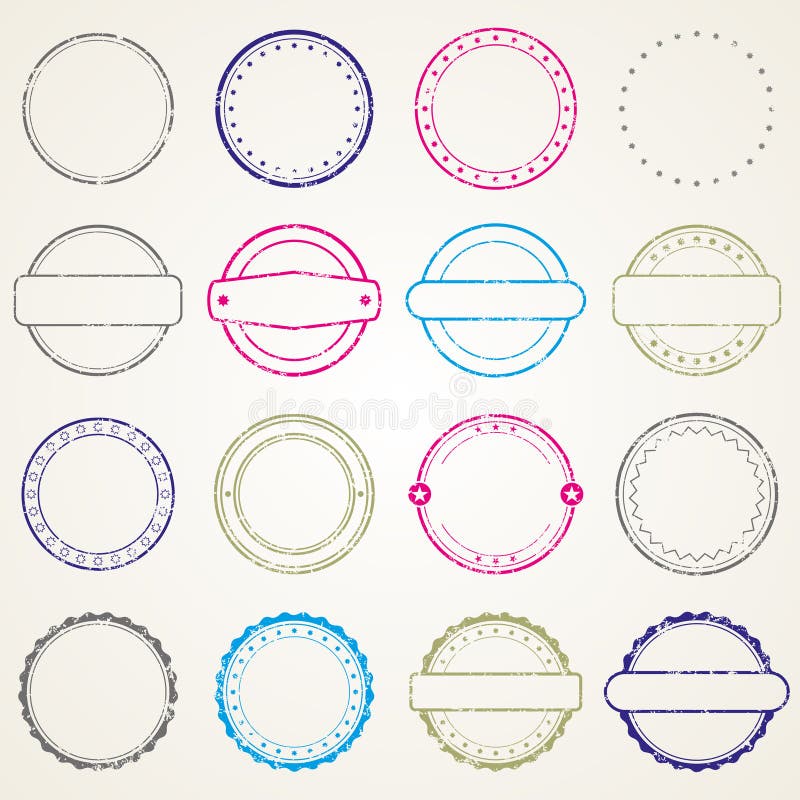 Vintage Postal Stamps and Postmarks Vector Set Stock Vector ...