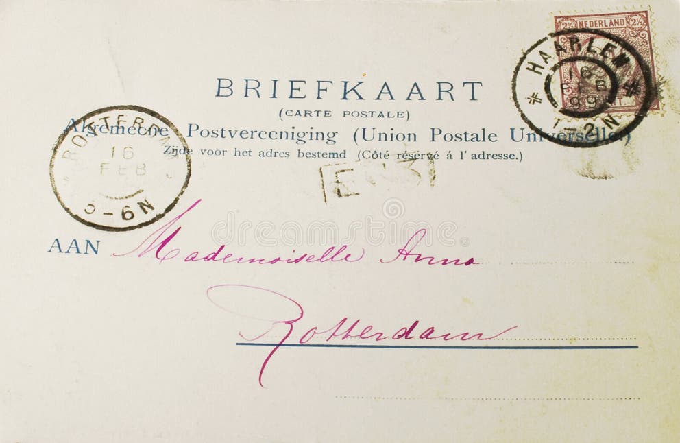 Vintage postcard 1899 stock photo. Image of calligraphy - 3755630