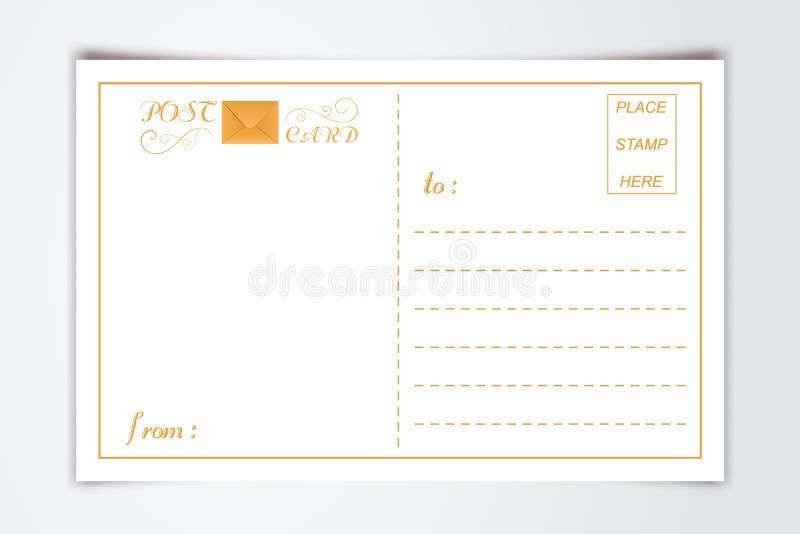 Modern Postcard Inner Reverse Side Blank Template with Logo Typography ...