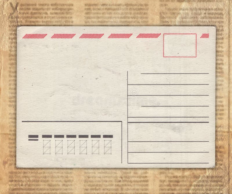 Vintage Postcard on the Old Newspaper Background Stock Photo - Image of ...